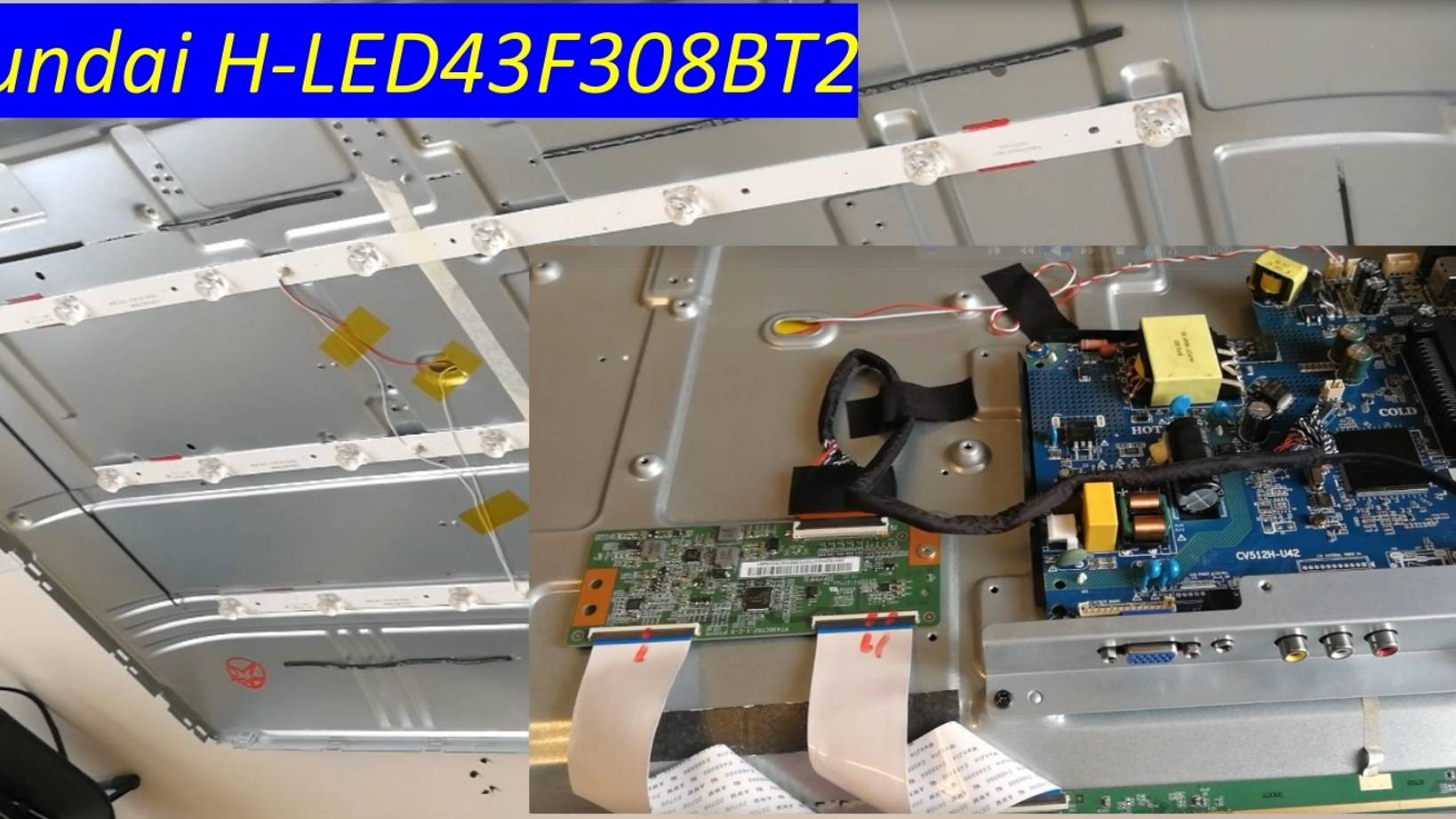 Hyundai H-LED43F308BT2 замена подсветки, уменьшить ток