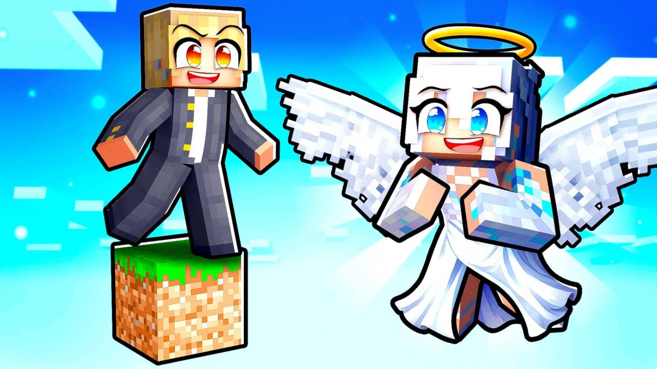 😱 Майкрафт но Один Блок с Ангелом Хранителем!