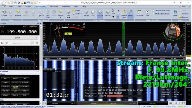03.06.2025 22:32UTC, [Es], France Inter, Франция, 99.8МГц, 2213км