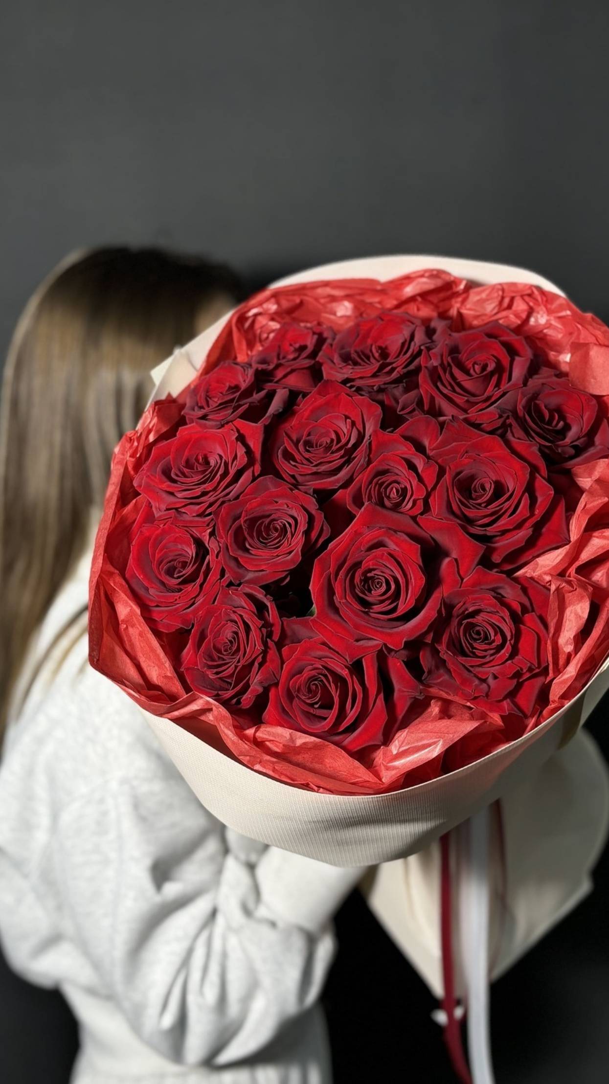 Монобукет из 15 роз Эквадор 60 см / арт. 3506