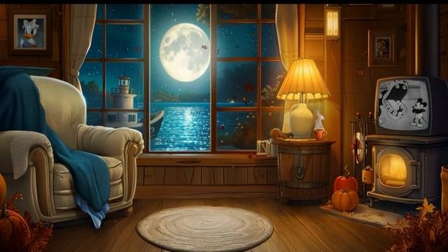 Уютный дом - Расслабляющая атмосфера и музыка из мультфильма Дональд Дак, фоновая детская музыка