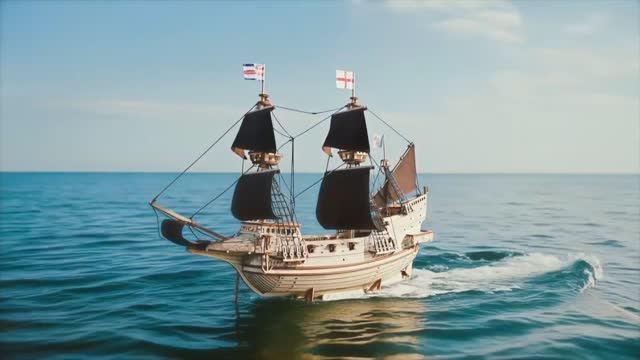 Деревянный конструктор Корабль Владыка Морей от EWA Eco-Wood-Art