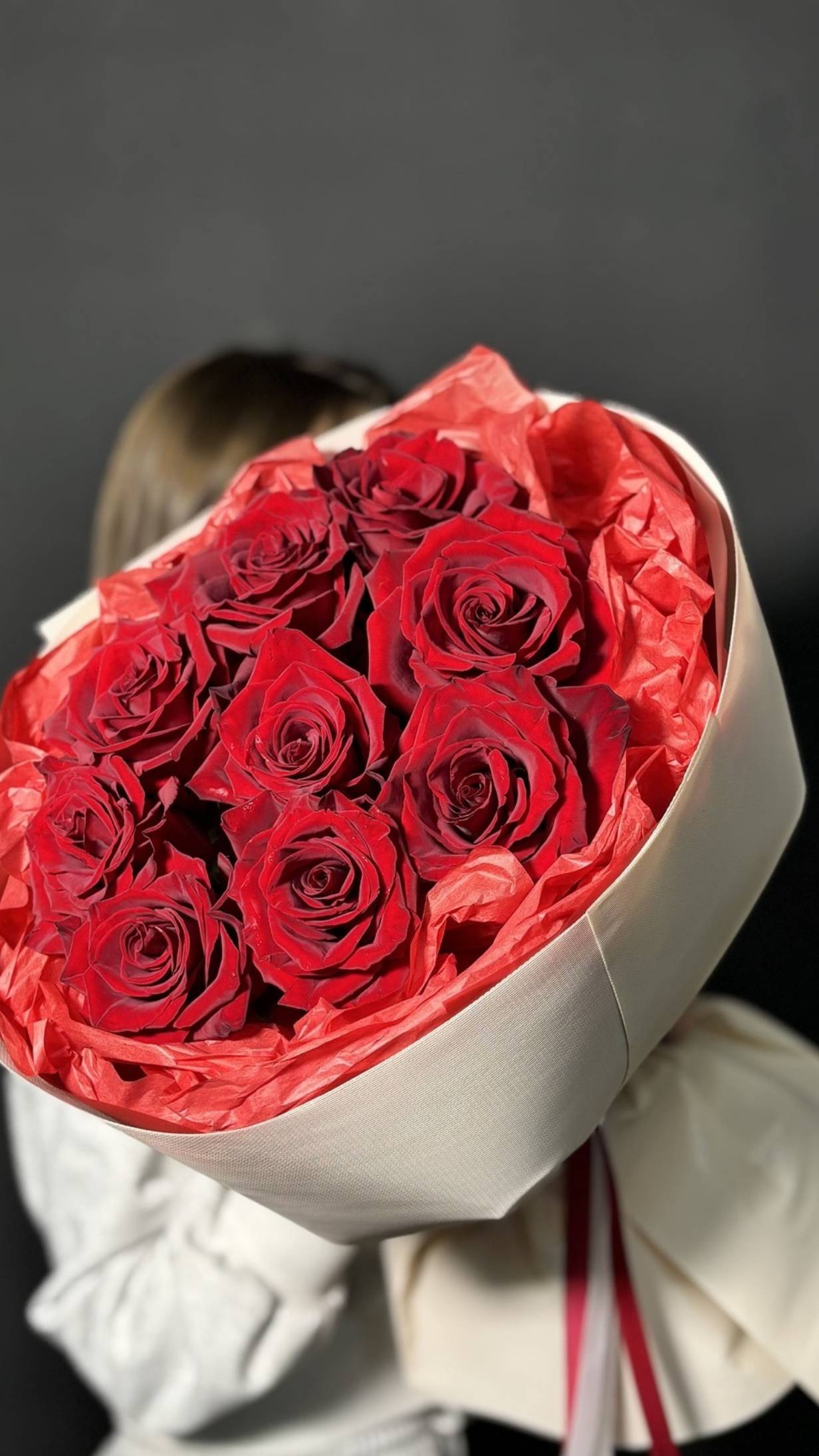 Монобукет из 9 роз Эквадор 60 см / арт.3505