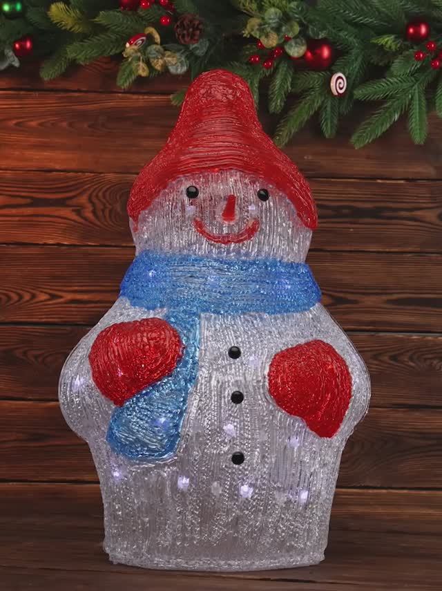 Фигура светодиодная из акрила "Снеговик 50LED"