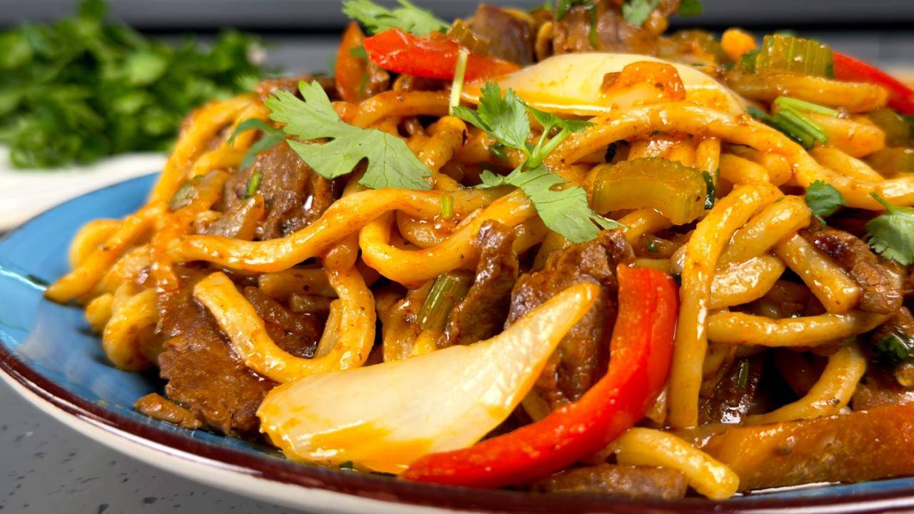 Готовлю много, съедается все! Жареный лагман , самый вкусный и простой рецепт. Вкусно очень