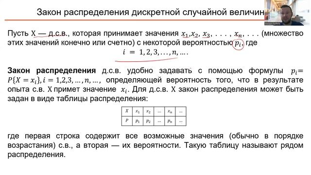 Теория вероятностей. 11 Понятие случайной величины. Закон распределения случайной величины