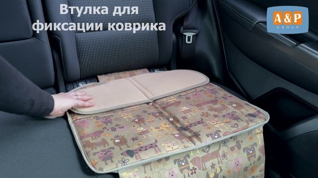 Защитный коврик под бустер из ткани оксфорд. Цвет: собаки на бежевом фоне. Промо-ролик.