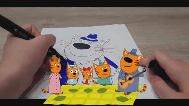 Рисунки для детей. Три Кота, Смешарики для детей. Часть 1