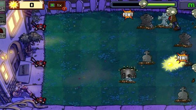 Прохожу мини игру с молотком в PVZ 1