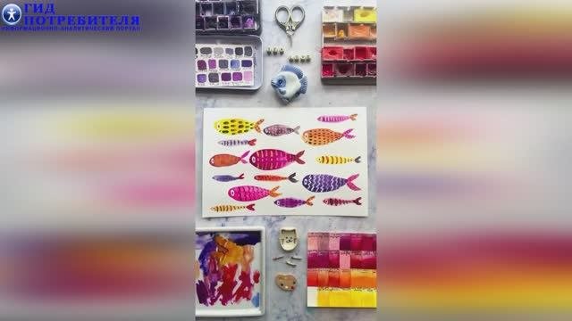 Как легко нарисовать рыбок красками