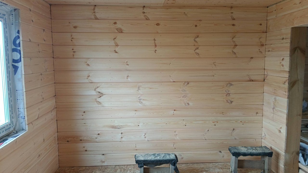 Стены из имитации бруса. Дом Сани и Кати