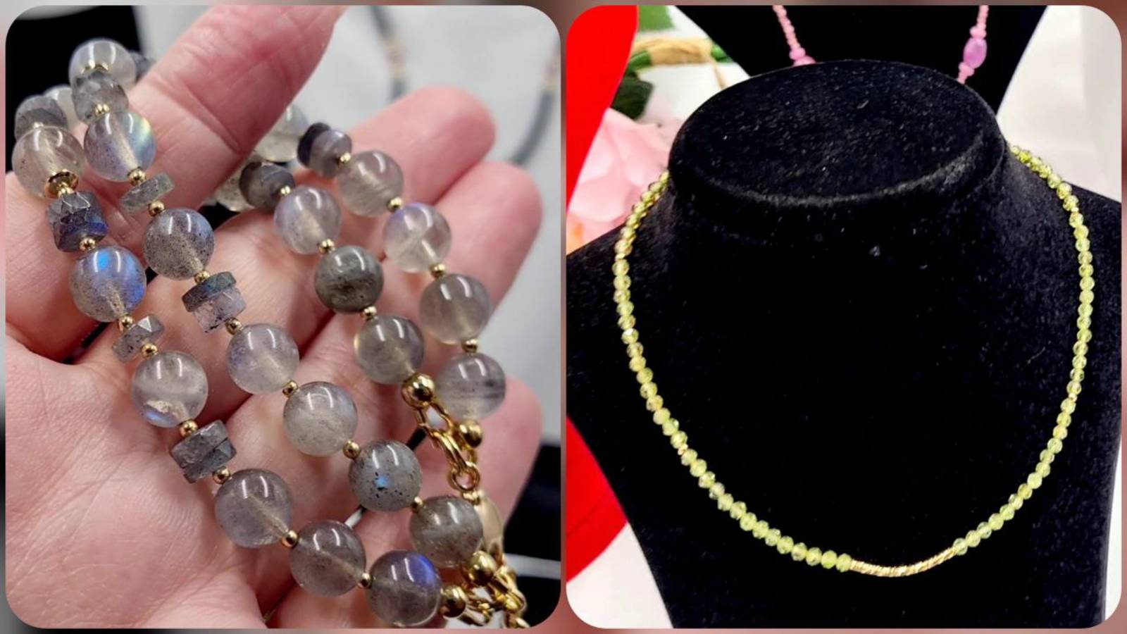 Браслет из лабрадора и чокер из хризолита. ПЕРЕДЕЛКА Ч.5