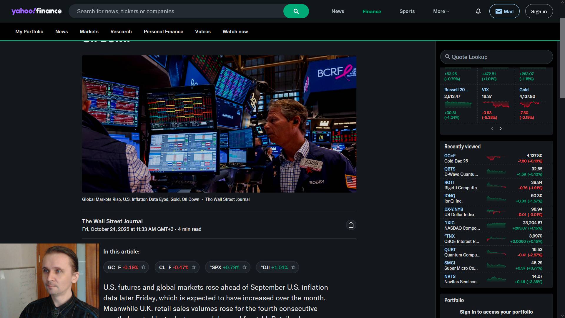 Подборка экономических новостей. Реакция фондового рынка на 3% инфляции