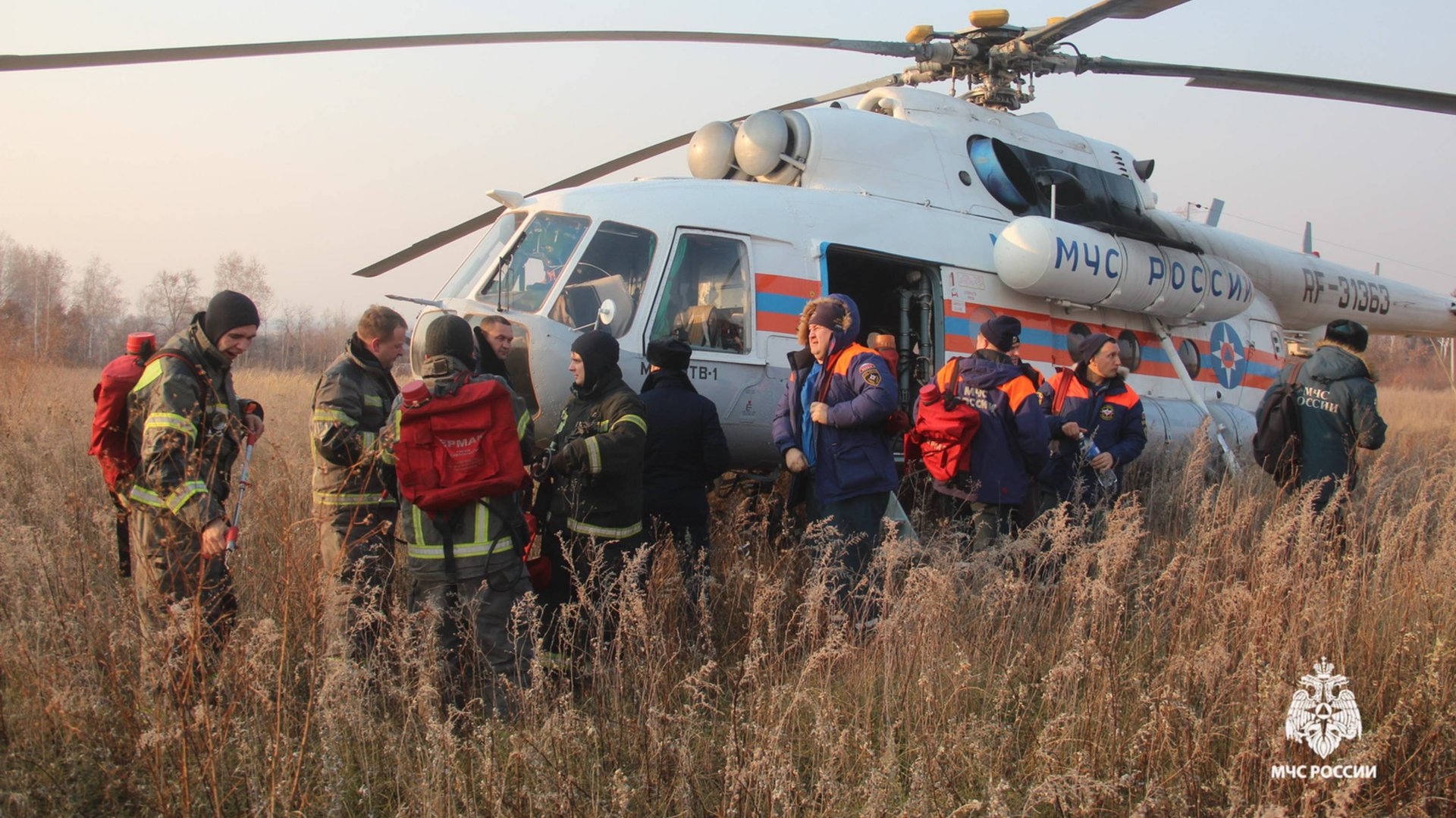 Сотрудники МЧС России реагировали на ландшафтный пожар вблизи села Голубичное Амурского района