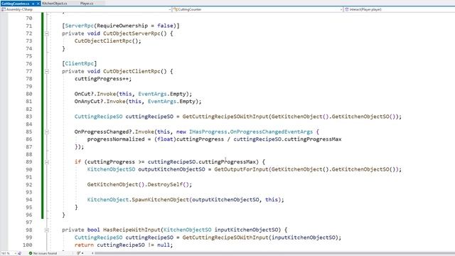 Sync_Cutting_Counter Learn Unity Multiplayer (FREE Complete Course, Netcode for Game Objects 2025)