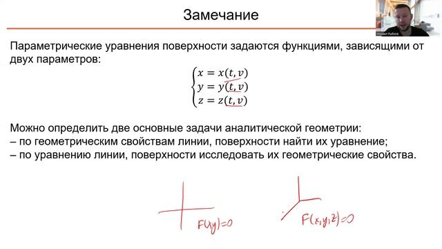 Аналитическая геометрия. 1 Уравнение линии и поверхности