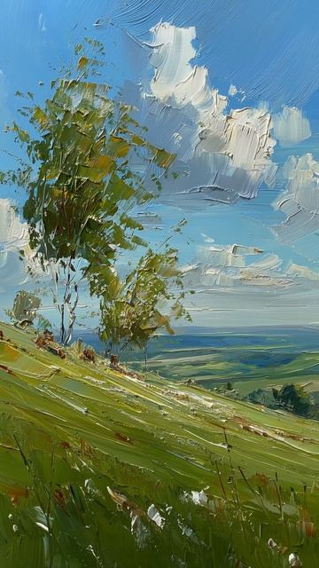 Ветер на склоне (картина #959) / Арт-студия Нормова