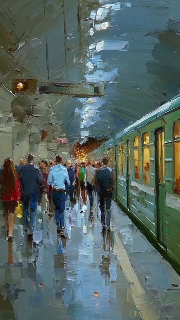 На станции метро (картина #960) / Арт-студия Нормова