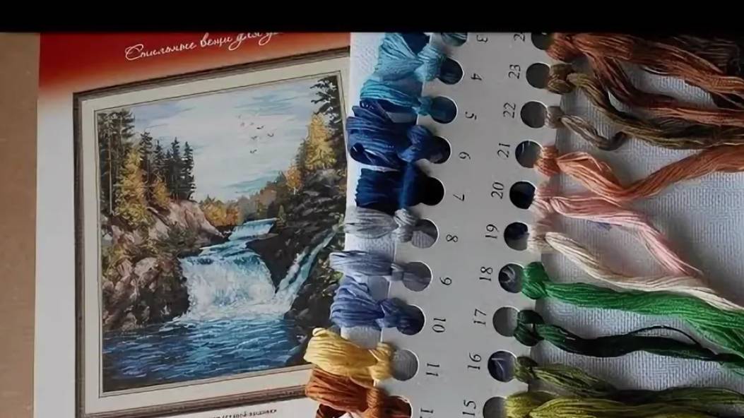 Вышивка проекта Овен " Водопад Кивач" отчет 33