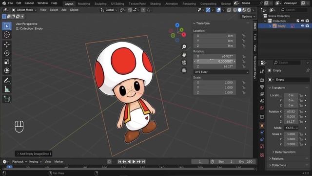 Урок 1. Начало работы. Добавляем картинку-референс в Blender 4.2