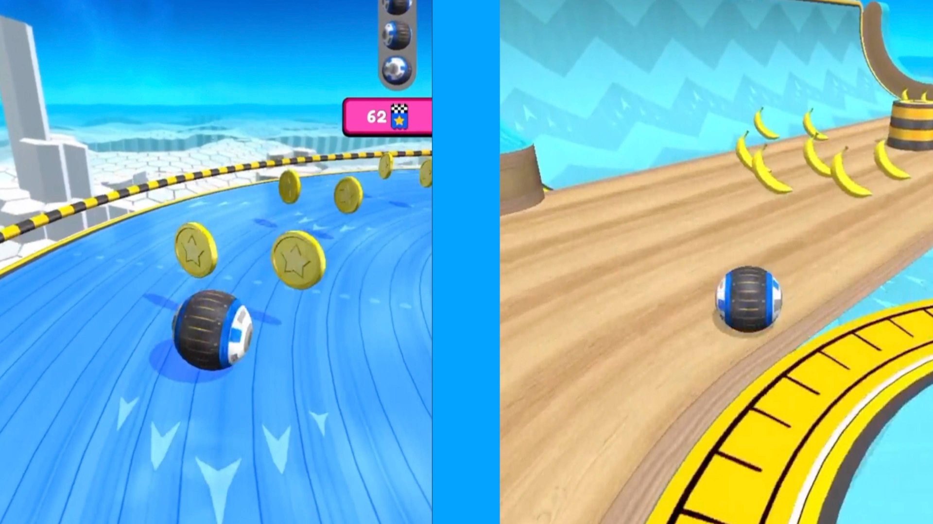 Going balls All Levels Gameplay IOS Android Going Balls level 1020 Bonus level Banana frenzy