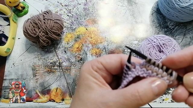 Вяжу полоски без узлов и разрезания пряжи