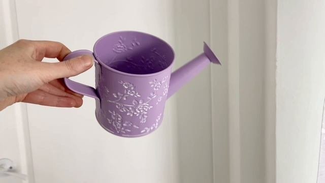 Декоративное кашпо-лейка ЛЕТНЯЯ АКВАРЕЛЬ, сереневое, металлическое, 22х10 см, 802314-3