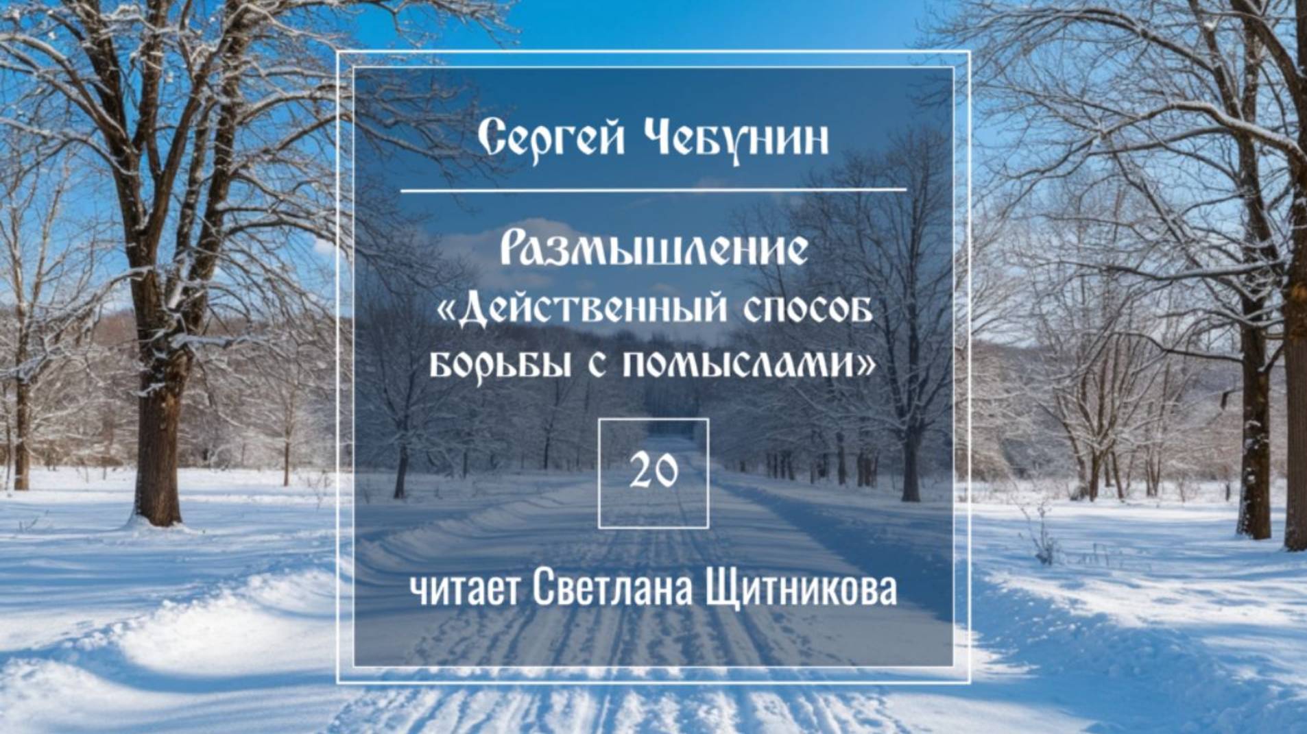 Размышление 20 (автор Сергей Чебунин, читает Светлана Щитникова)