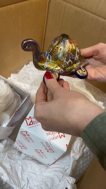 Фигурка черепаха миллефиори из муранского стекла - Murano Club