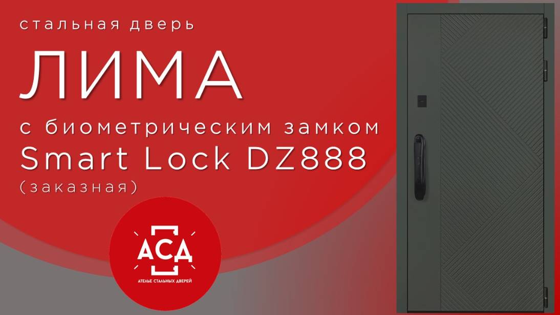 Стальная дверь Лима  с биометрическим замком smart lock DZ888