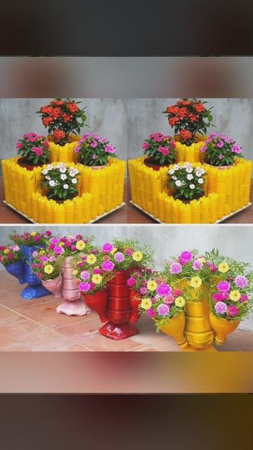 украшения двора из бутылок