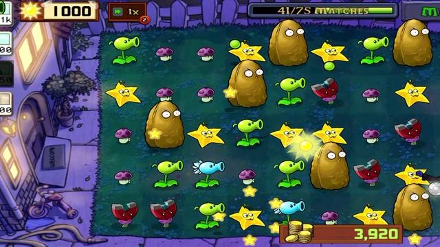 Прохожу мини игру в PVZ 1 "Три в ряд" + достижение "Алмазный твистер"