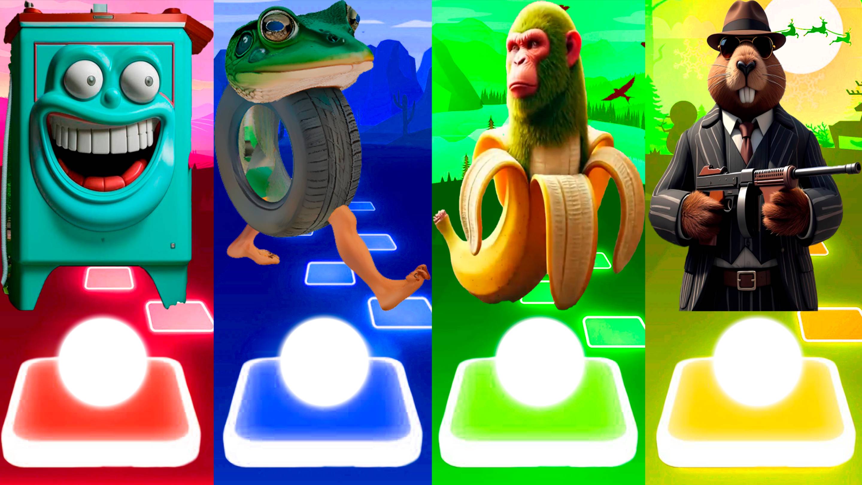 БОМ БОМ БОМ ГАЗУН 🆚 БОНЕКА АМБАЛАБУ 🆚 ШИМПАНЗИНИ БАНАНИНИ 🆚 БОБРИТО БАНДИТО | Tiles Hop №265