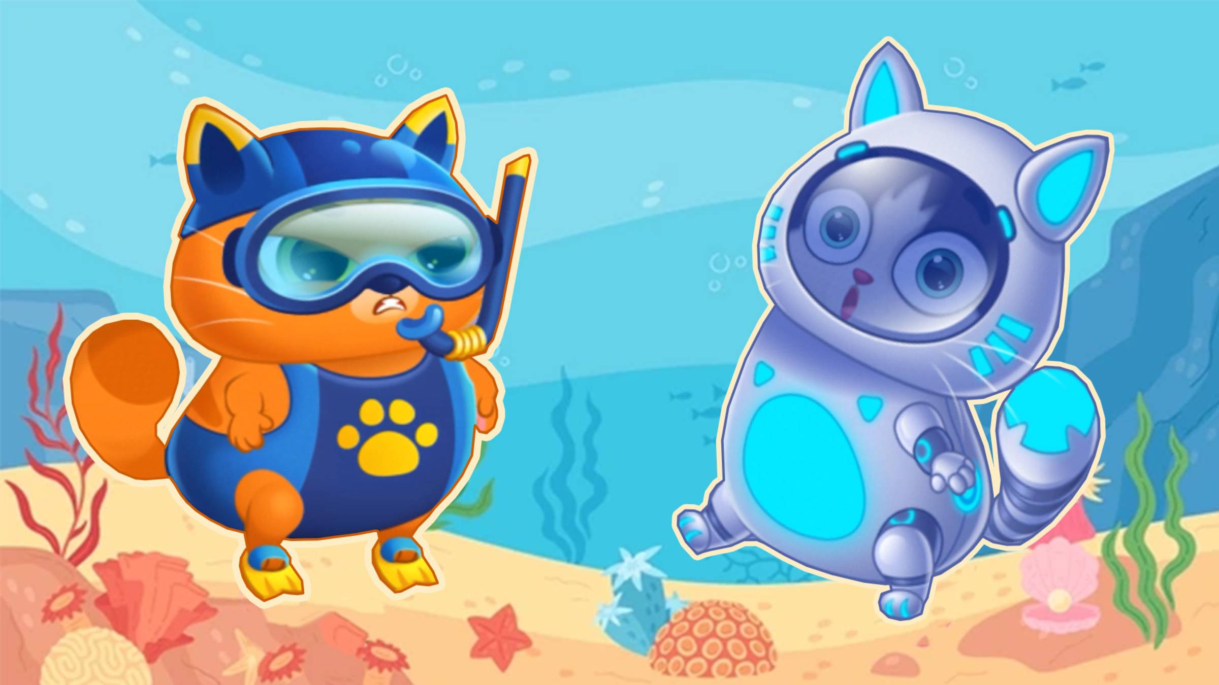 Суровый КОТИК БУБУ 2 №22. Водолаз против робота помойщика.   Мультик ИГРА про котят на Хвостик ТВ