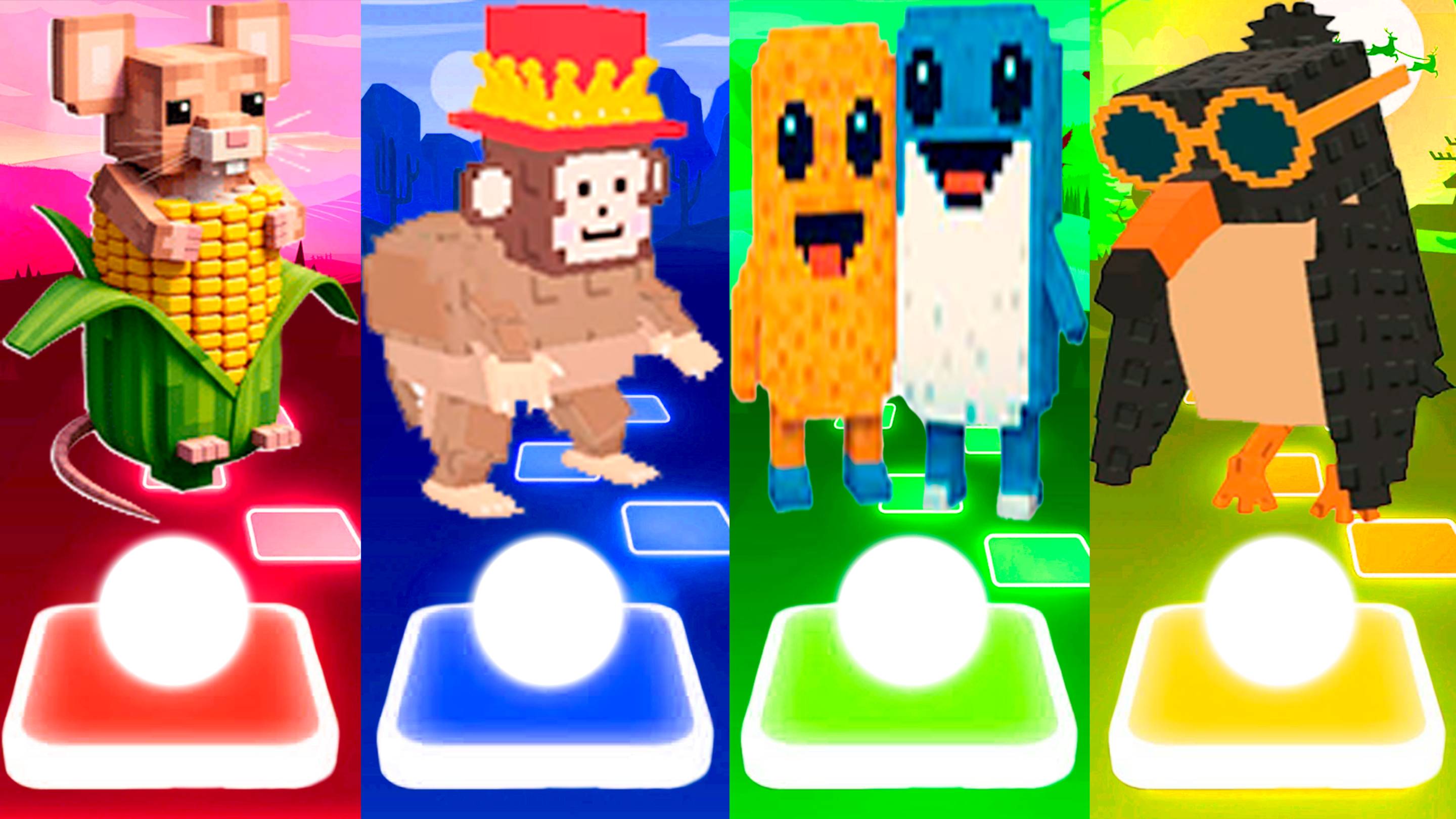 ПИПИ КОРНИ 🆚 РАККУН ДЖАНДЕЛИНИ 🆚 ТРАЛАЛЕРО ТРАЛАЛА 🆚 ФЛУРИ ФЛУРА | Tiles Hop №268