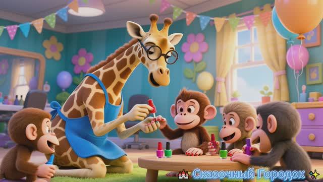Жираф помогает животным | Мультик для детей 🦒🐵🐰