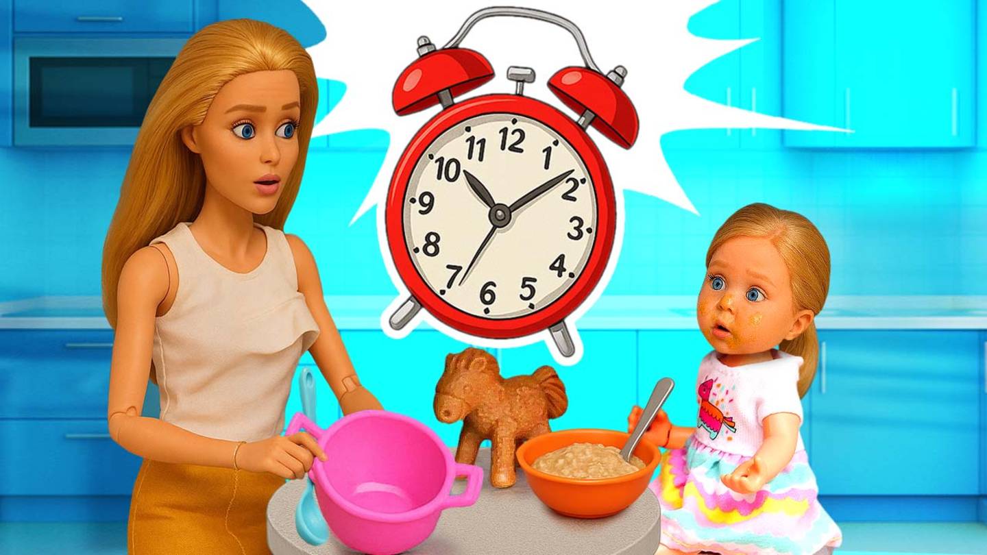 🕒Барби и Штеффи ПРОСПАЛИ! Утренняя суматоха и весёлый поворот 🏃🍼