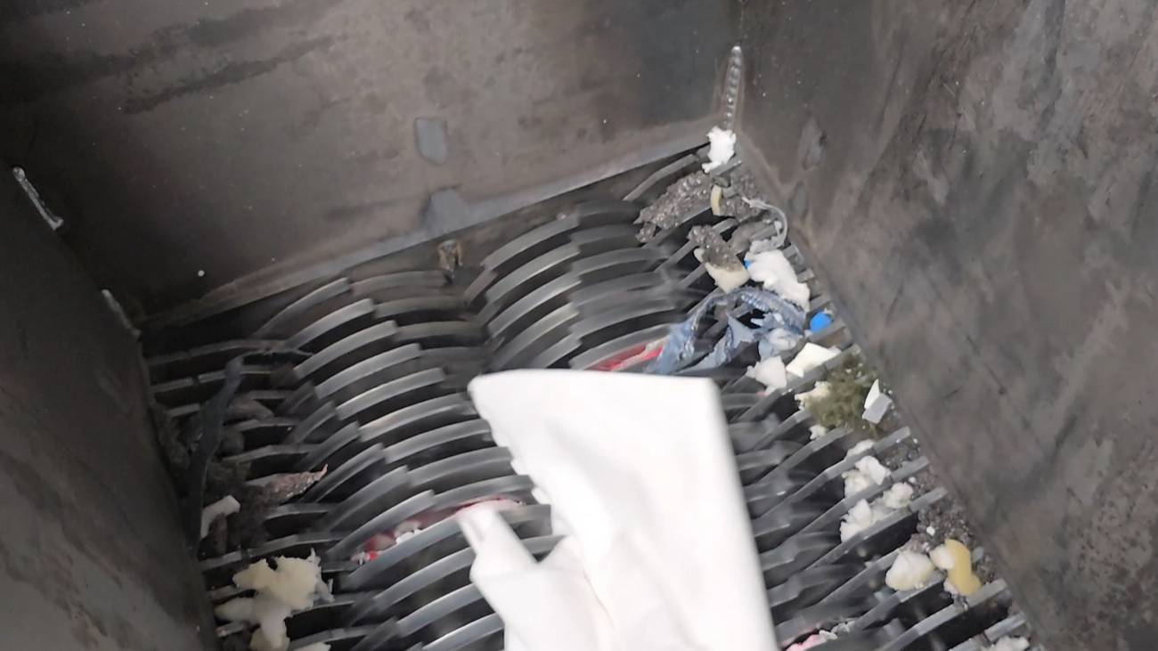 Измельчение ткани Саржа на шредере ИШМ-220-500