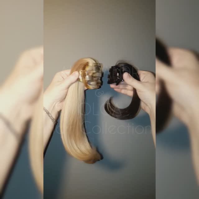 Объёмный ХВОСТ на крабе,  Лёгкий ХВОСТ на крабе #накладнойхвост #натуральныйхвост #крабдляволос