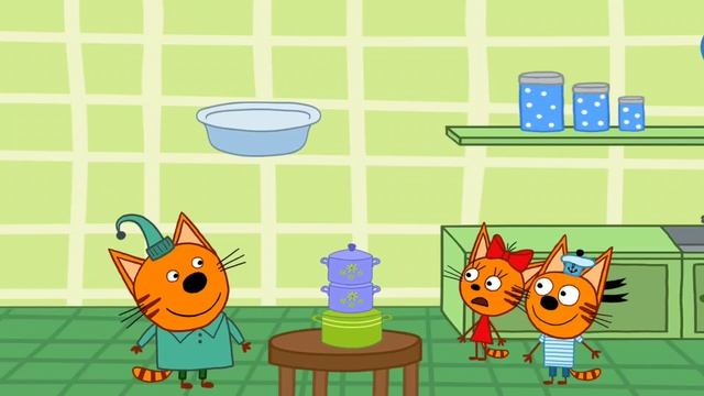 Три Кота Мультфильм Башня из кастрюлек