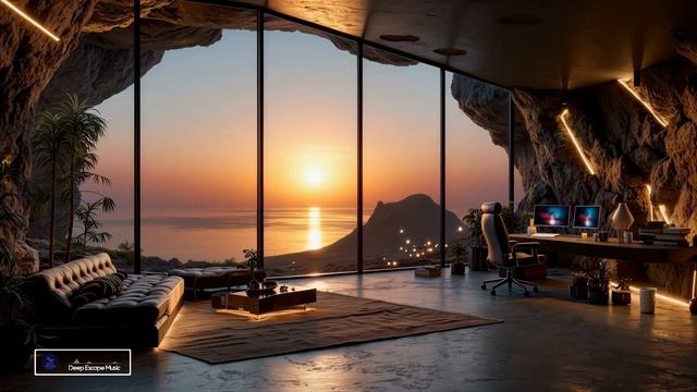 Deep Focus Chillout Music ｜ Serene Cave Sunset for Work & Study