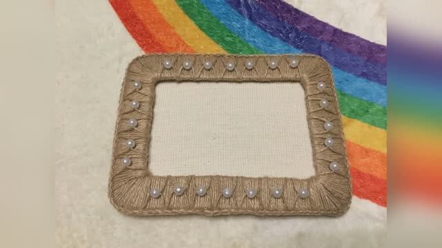 Рамка для фото. Декор джутом.