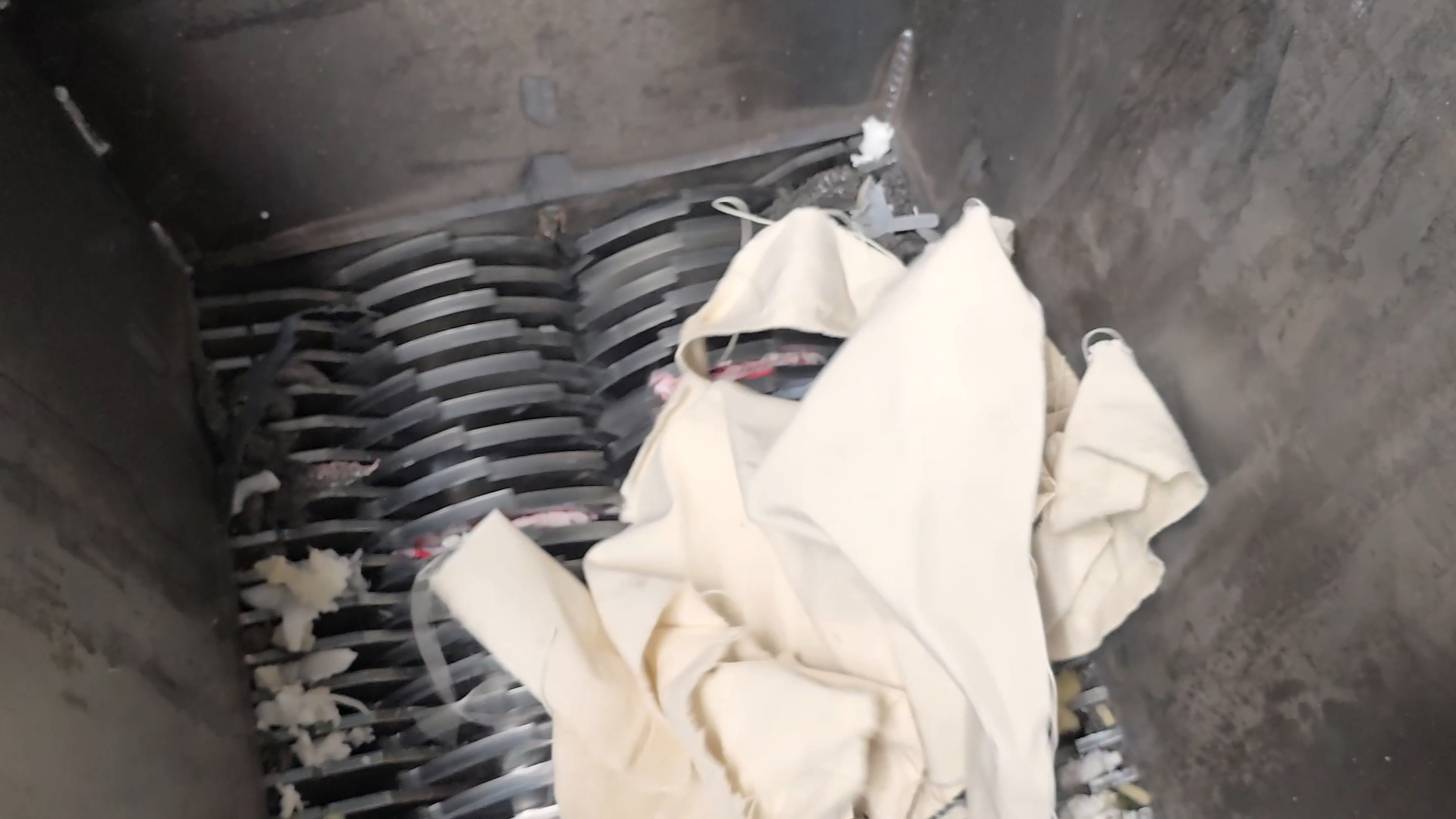 Измельчение ткани чефер на шредере ИШМ-220-500