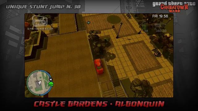 GTA Chinatown Wars - Walkthrough - Unique Stunt Jump #30 - Castle Gardens (Algonquin)