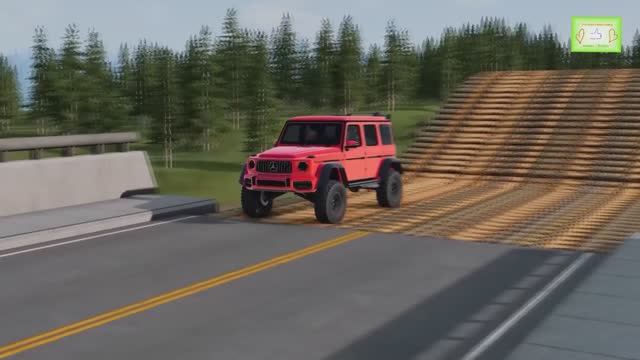 Тачки преодолевают мост из сломанных бревен!