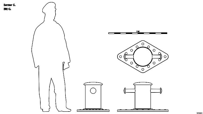 Битенг G. Чертёж. Bitt G. Drawings.