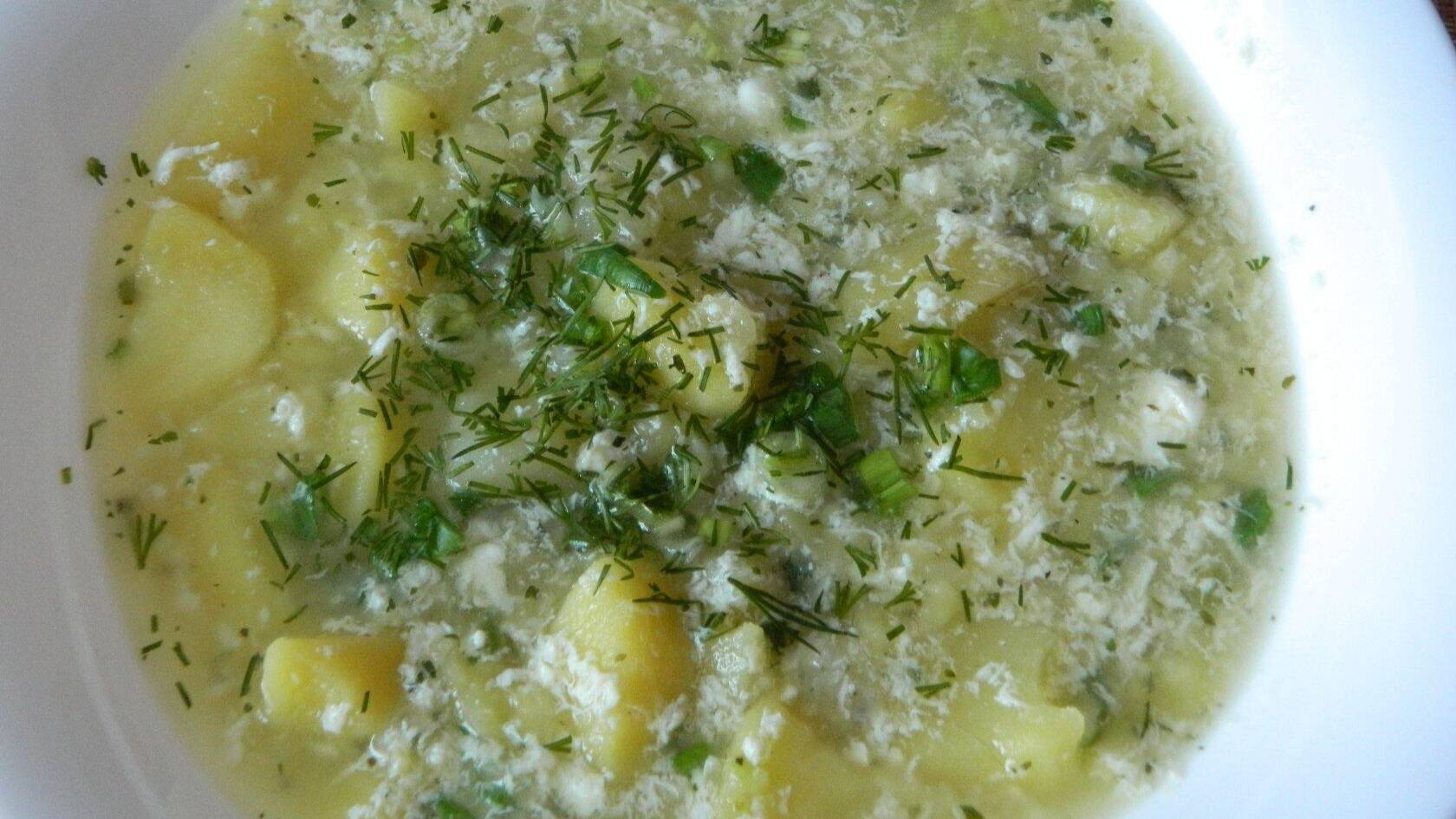 Легкий картофельный суп с яйцом рецепт