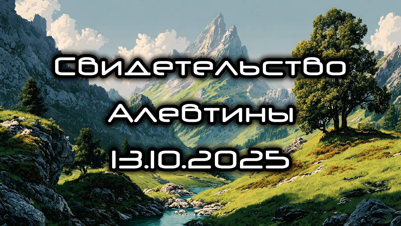 Свидетельство Алевтины 13.10.2025