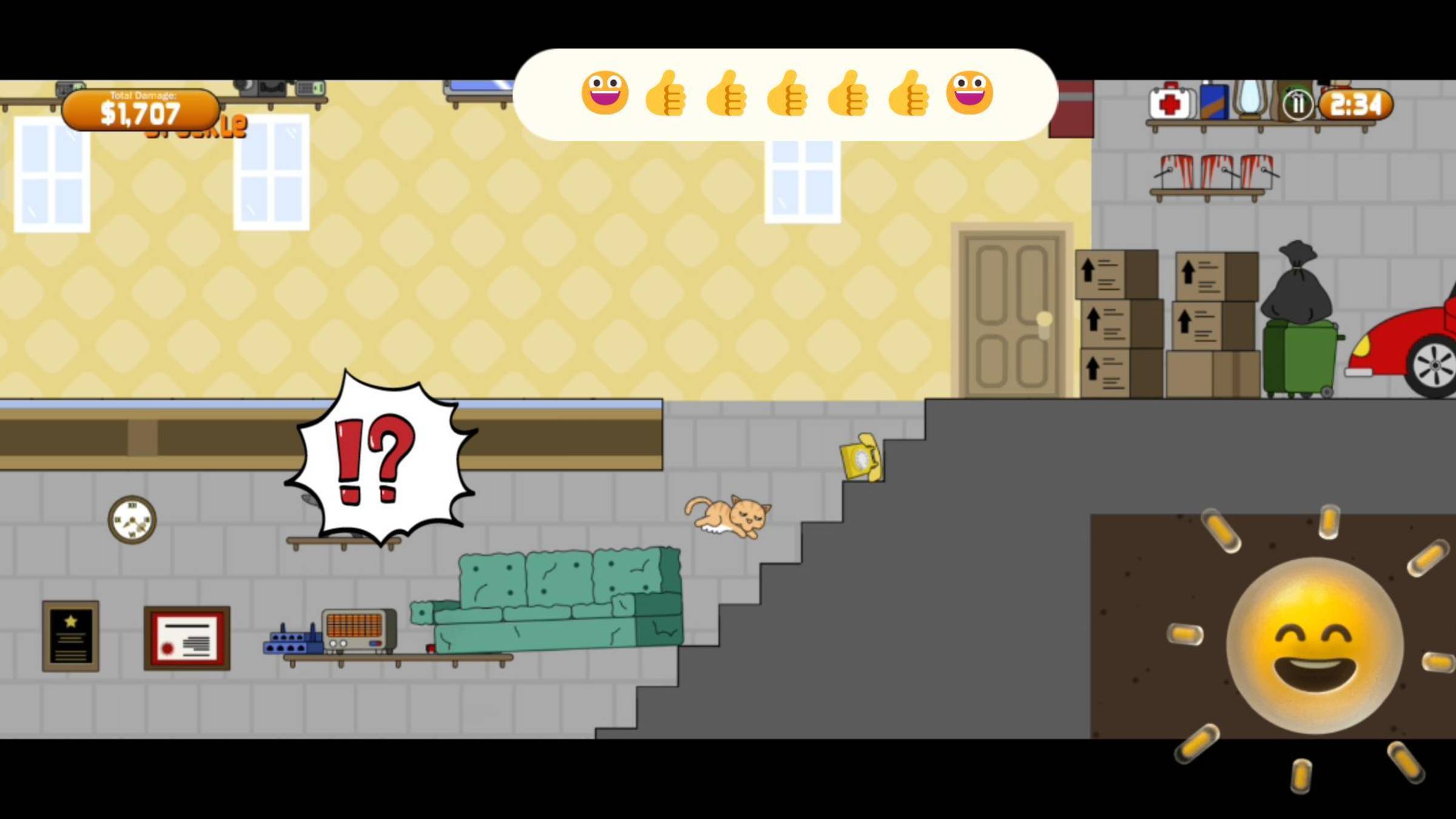 малыш комментирует игру, непослушный котик, диван застрял на лестнице😆 #игры #котэ #котики