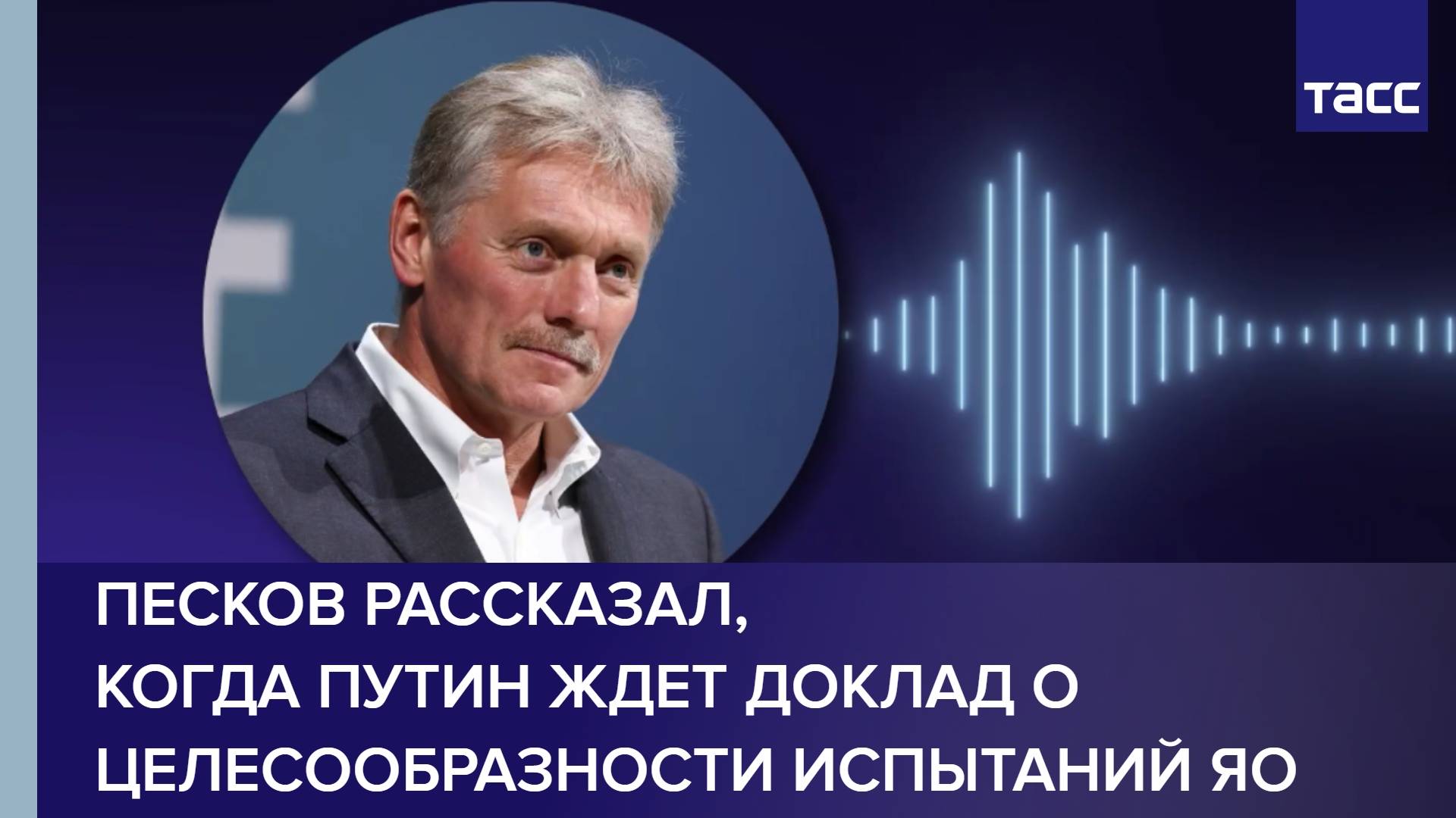 Песков рассказал, когда Путин ждет доклад о целесообразности испытаний ЯО